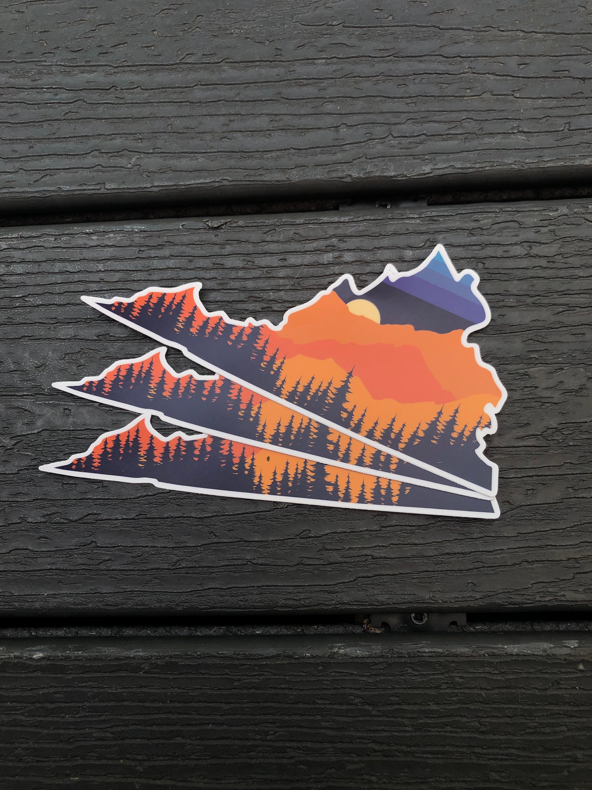 3-Pack VA Mountain Sticker Virginia Sticker UVA Sticker | Etsy