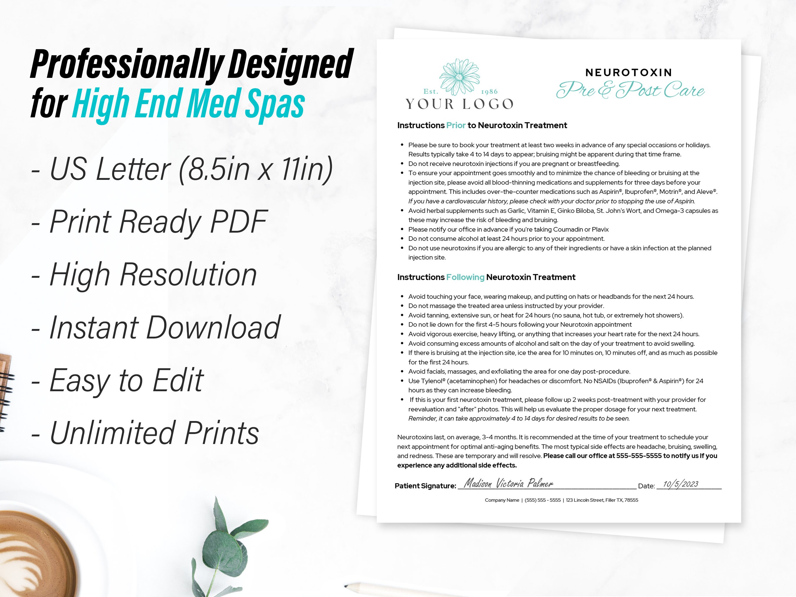 Botox Pre and Post Care Instructions, Botox Aftercare, Esthetician ...