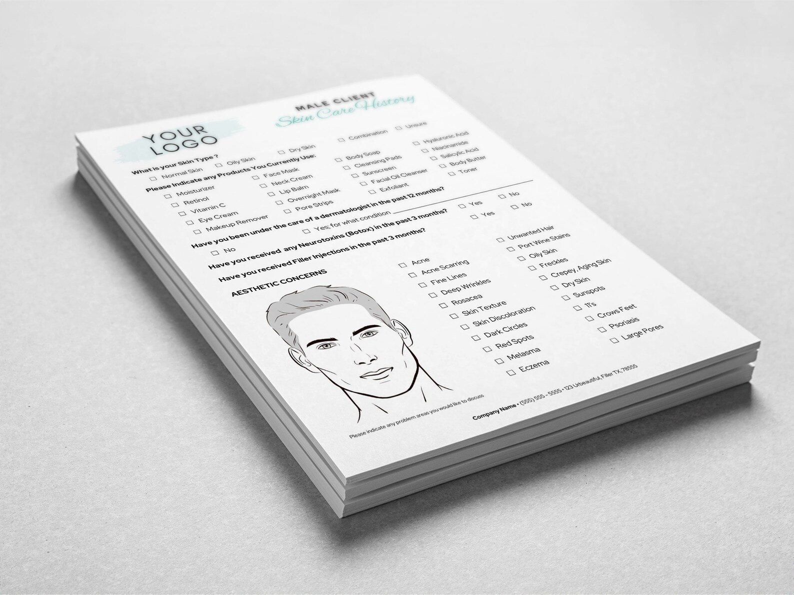 Client Intake Form - Facial Treatment Form Canva Esthetician Template ...