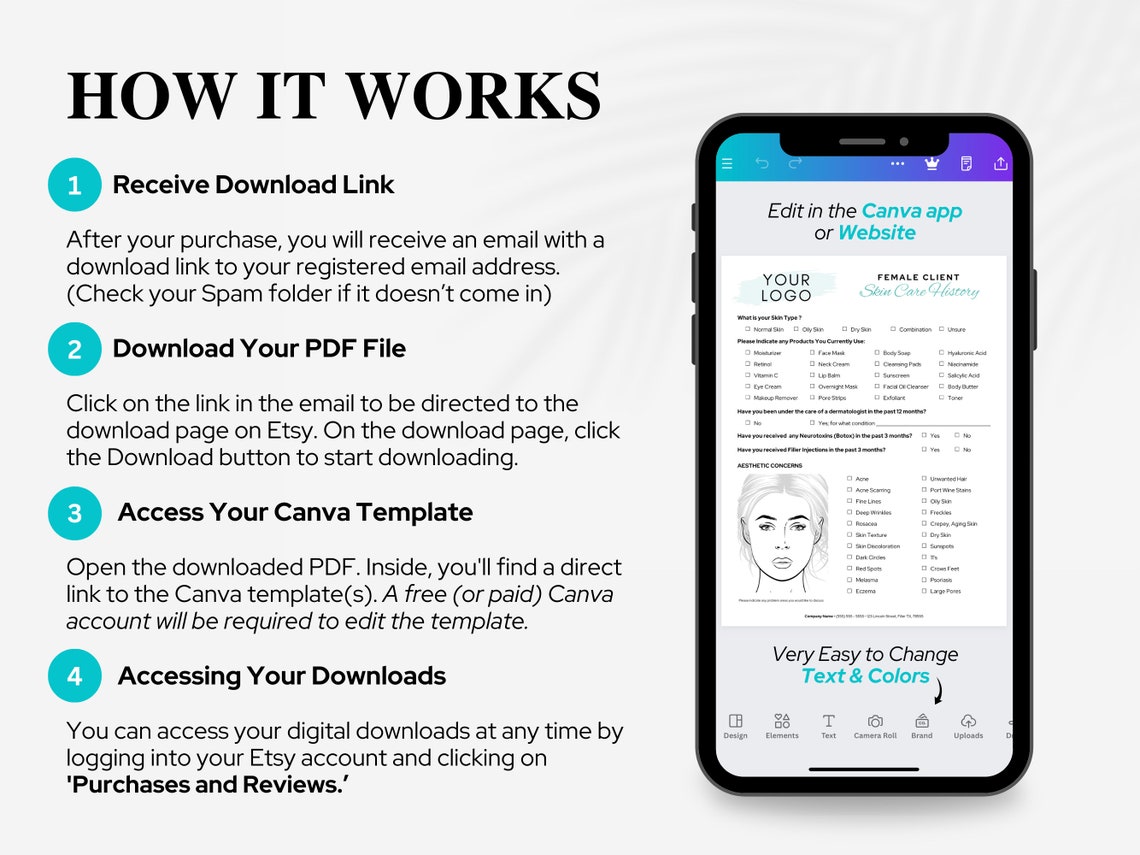 Client Intake Form Facial Treatment Form Canva Esthetician Template ...