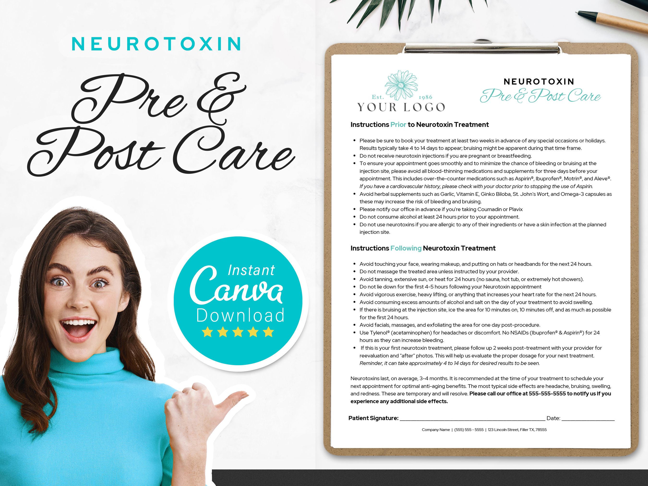 Botox Pre and Post Care Instructions, Botox Aftercare, Esthetician ...