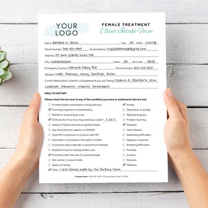 Client Intake Form - Facial Treatment Form Canva Esthetician Template ...
