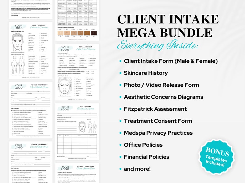 Client Intake Form - Facial Treatment Form Canva Esthetician Template ...