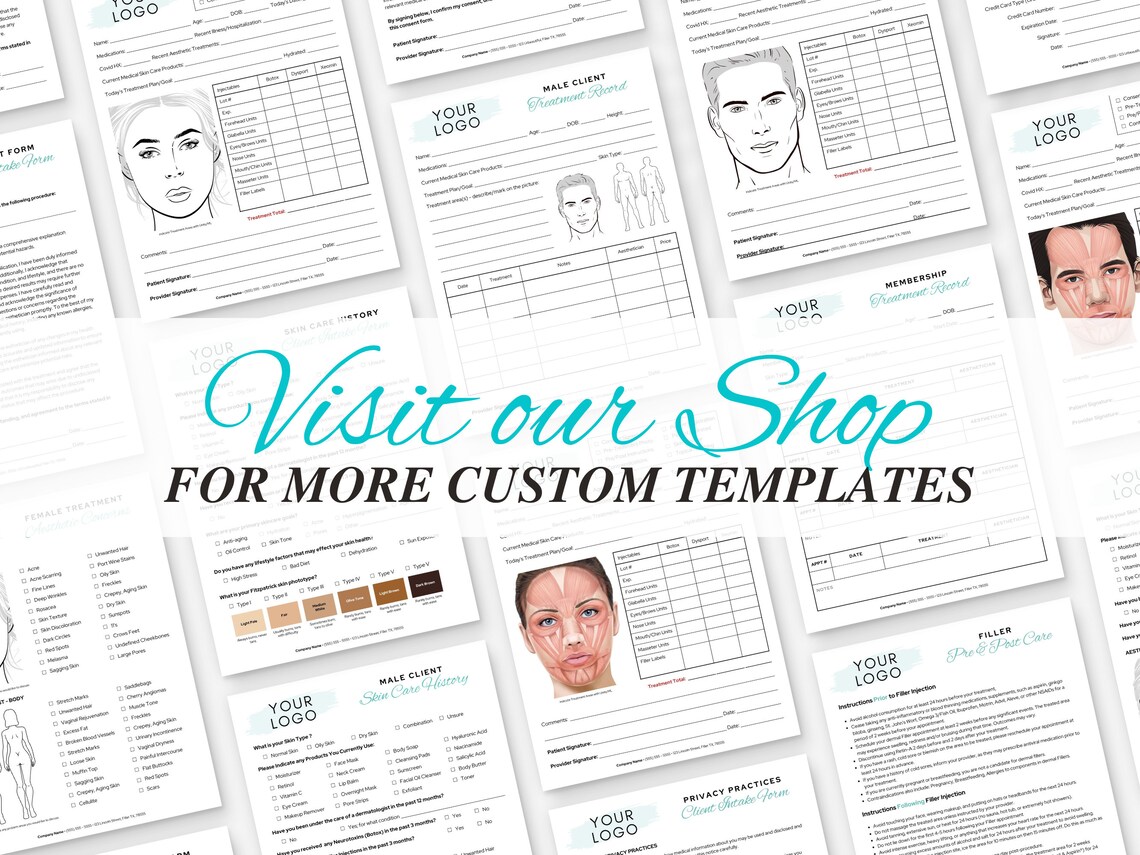 Client Intake Form Facial Treatment Form Canva Esthetician Template ...