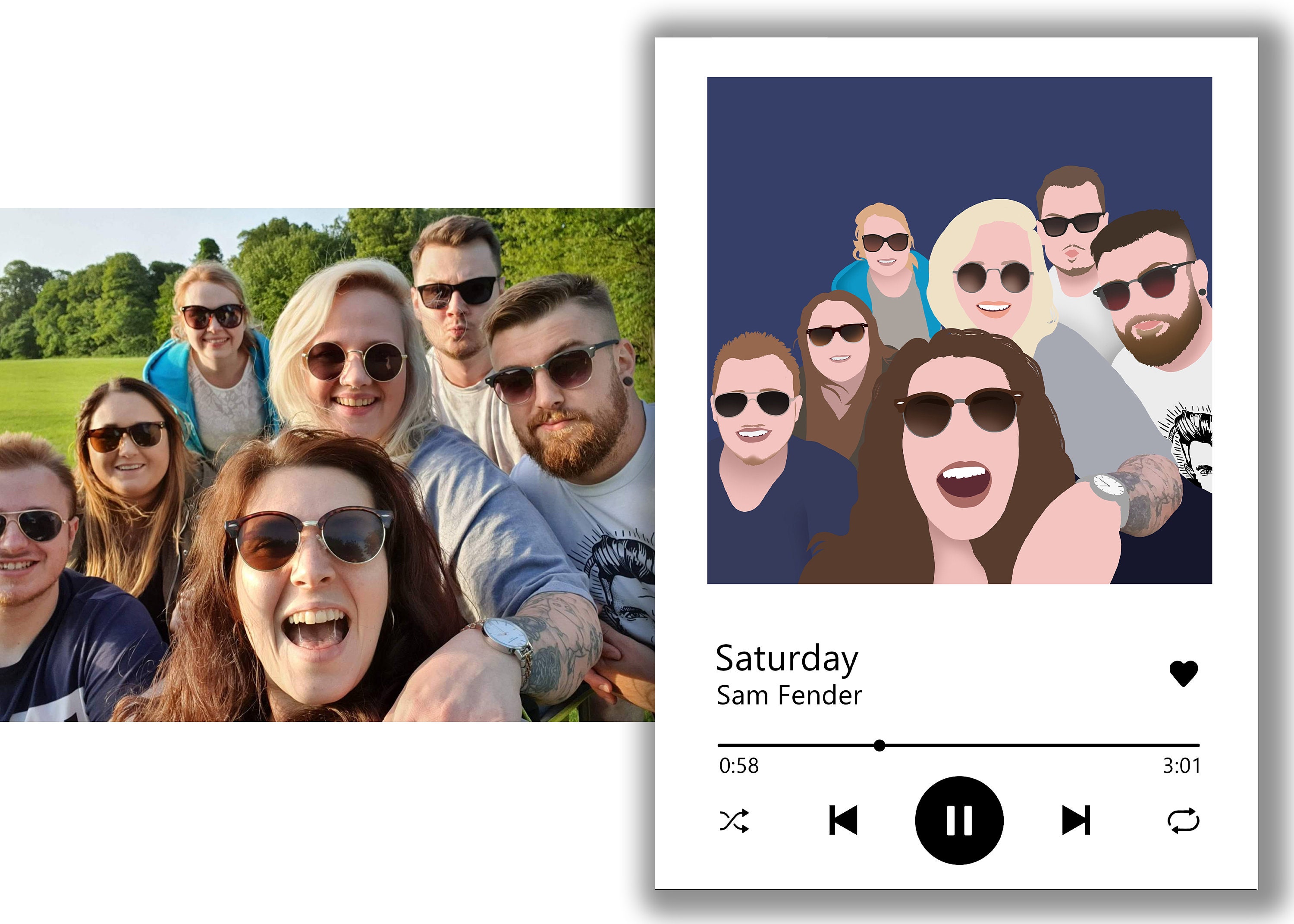 Spotify Portrait, Pick Your Photo & Song, Custom Digital Portrait ...