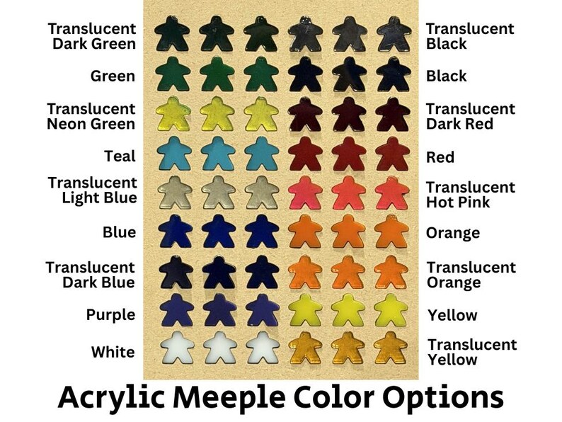 10x10 Board Game Challenge With Acrylic Meeple - Etsy