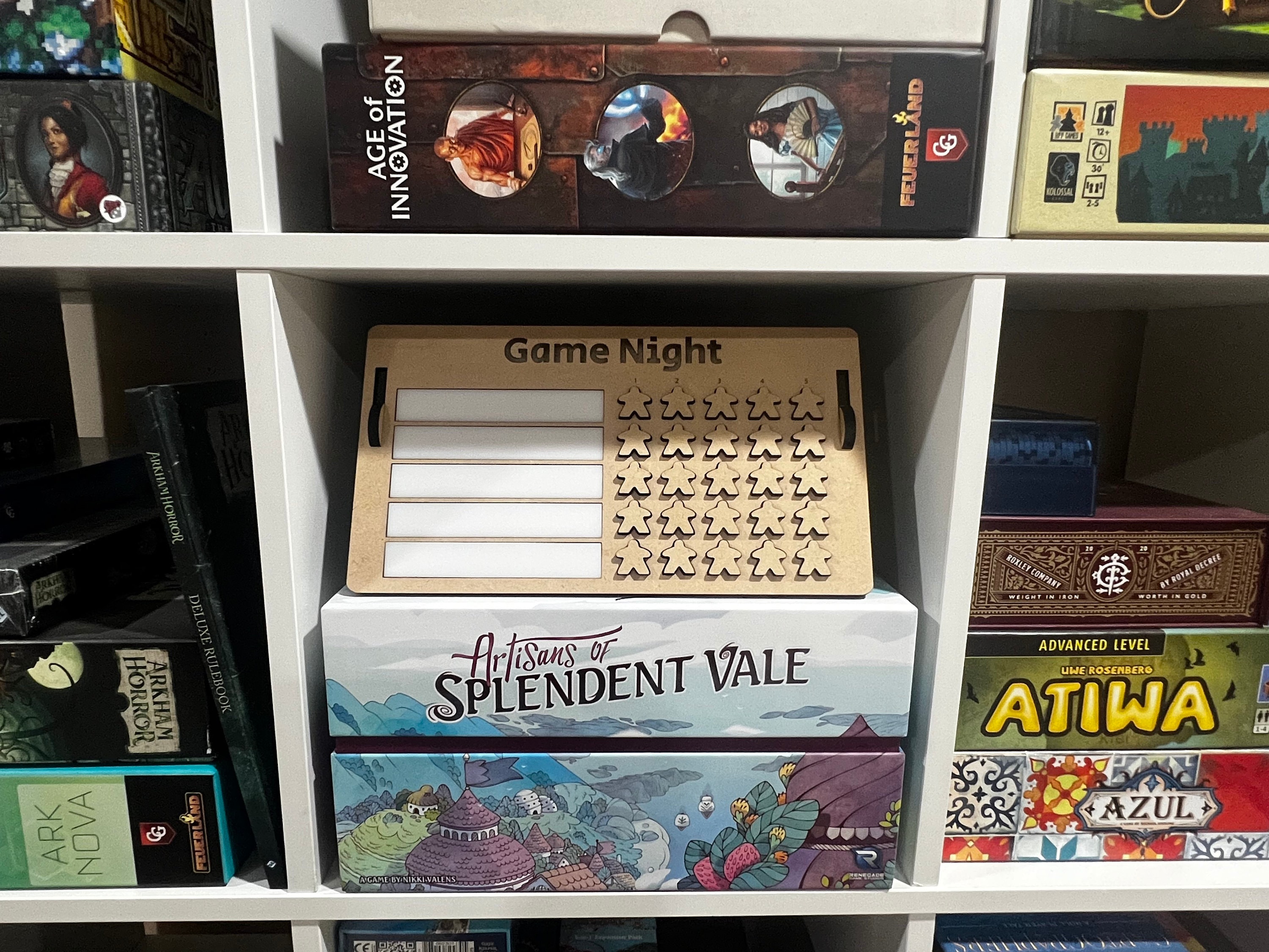 5x5 Board Game Challenge With Wooden Meeple - Etsy