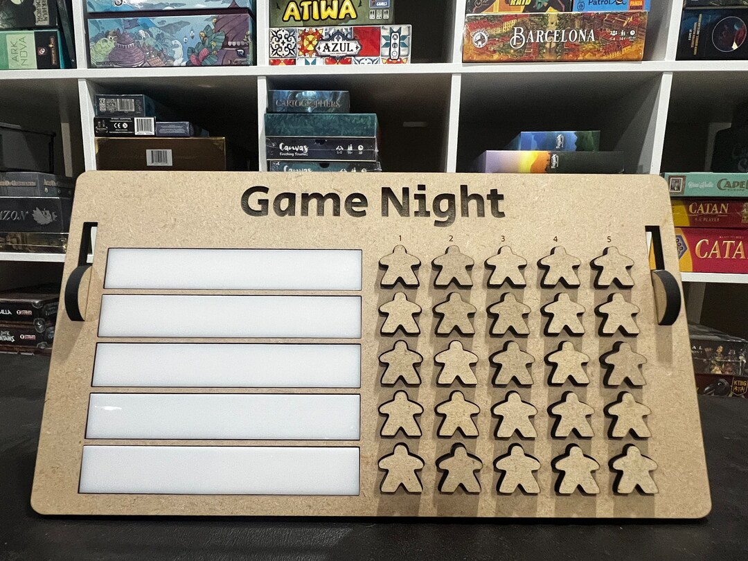 5x5 Board Game Challenge With Wooden Meeple - Etsy