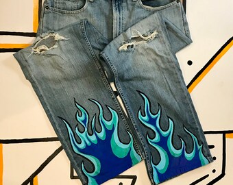 Flame Jeans | Etsy