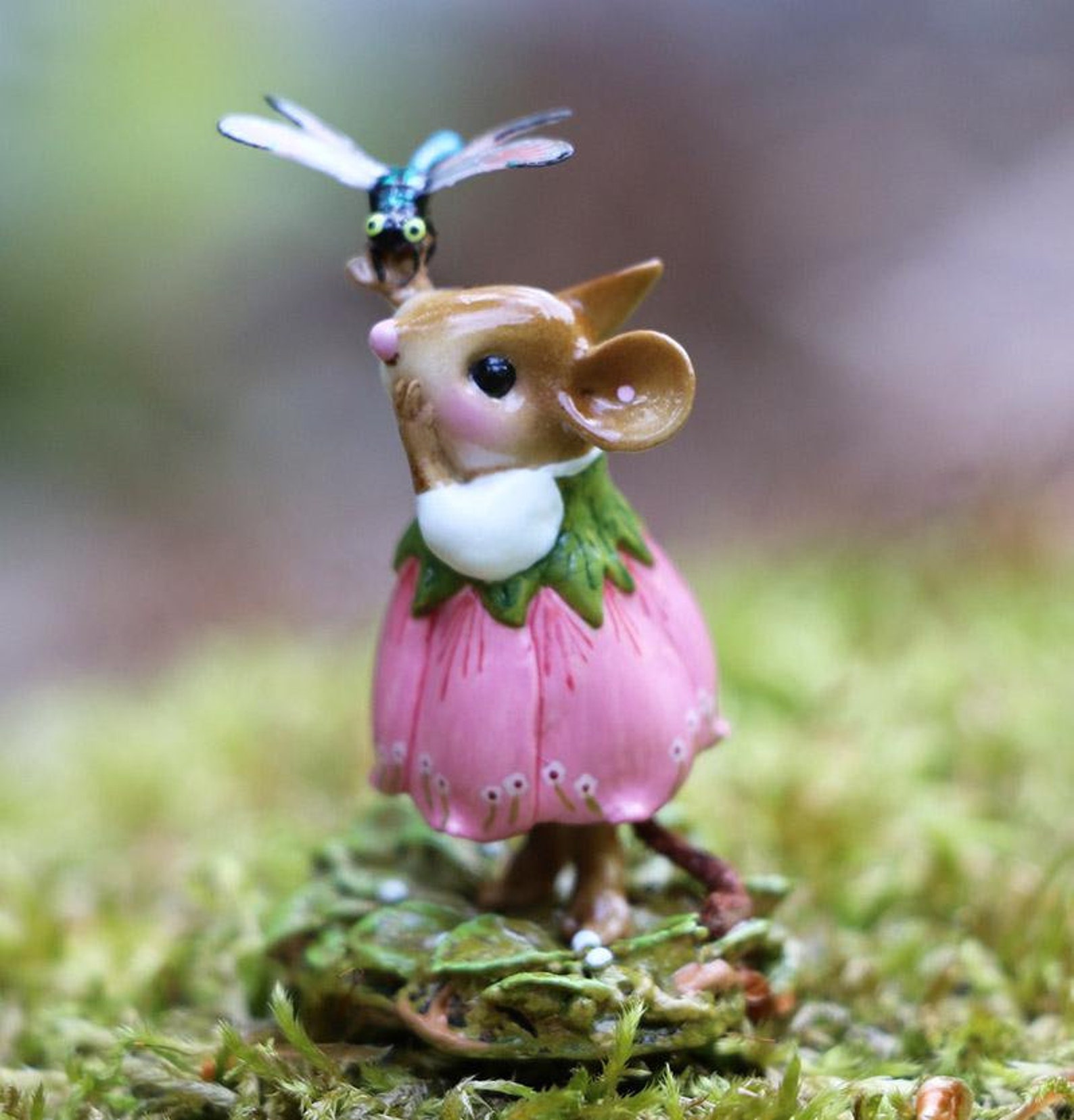 Wee Forest Folk M-643 Pretty Perch Miniature Mouse With - Etsy