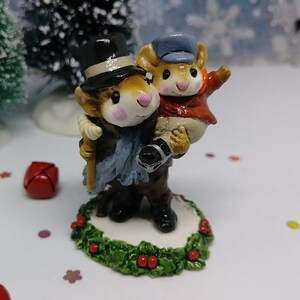 Wee Forest Folk CC-02 Bob Cratchit & Tiny Tim Christmas Carol Figurine, Miniature Mouse Figurine ...