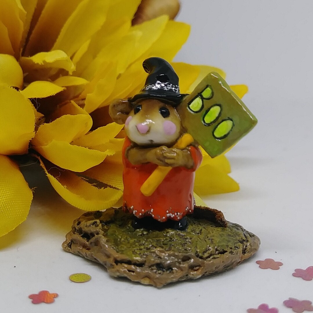 Wee Forest Folk M-214 Little Boo-boo in Orange, Miniature Halloween ...