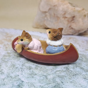 Wee Forest Folk MS-11 Two in a Canoe rust, Vintage Miniature Mouse ...