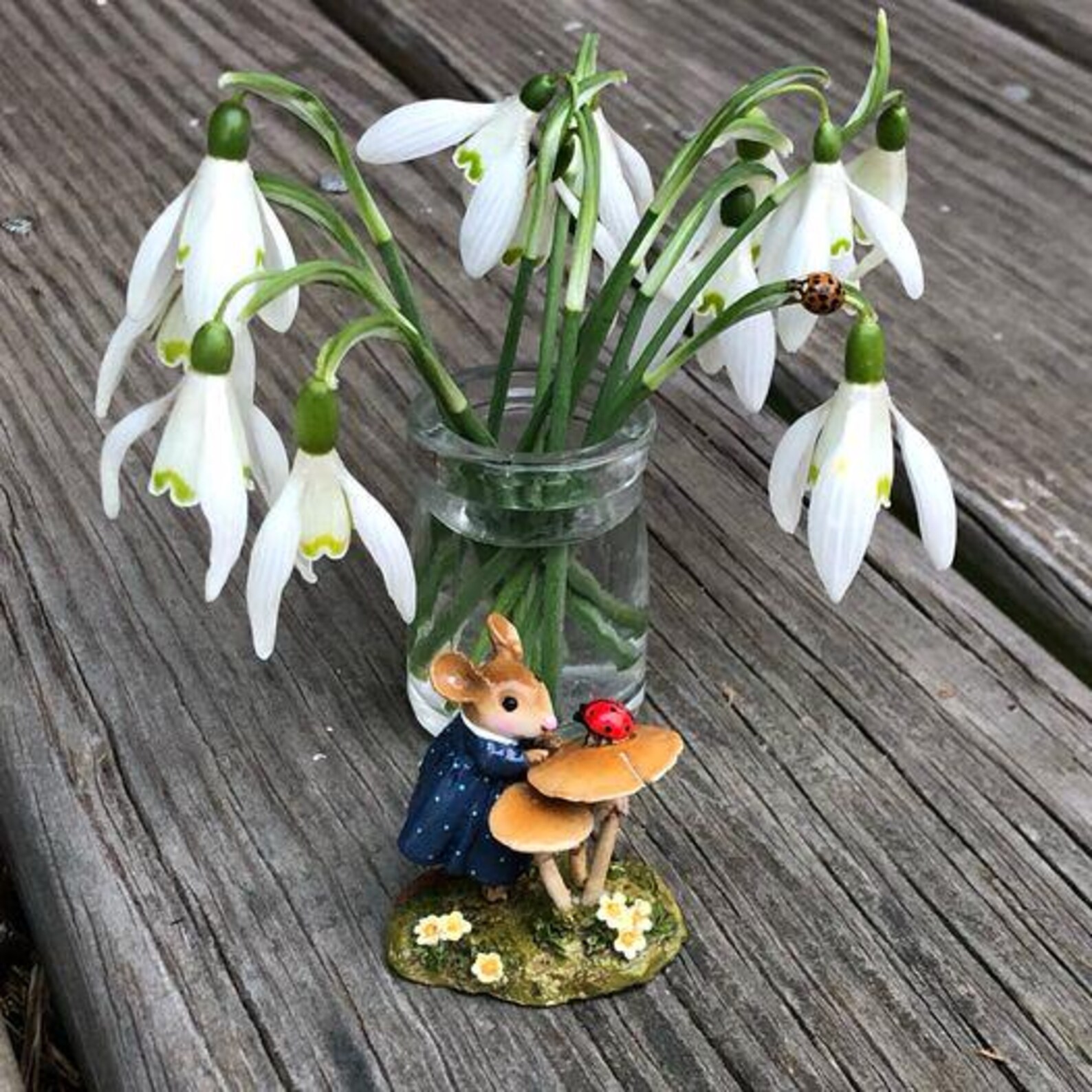 Wee Forest Folk M-581 Ladybug Chat - Miniature Mouse Figurine - Etsy