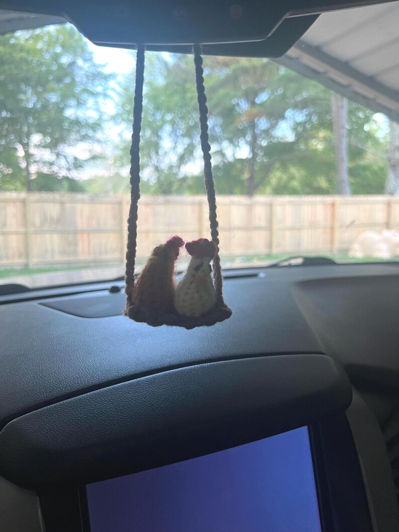 Car Charm - Chicken - Rearview Mirror -handmade - Crotchet - Etsy
