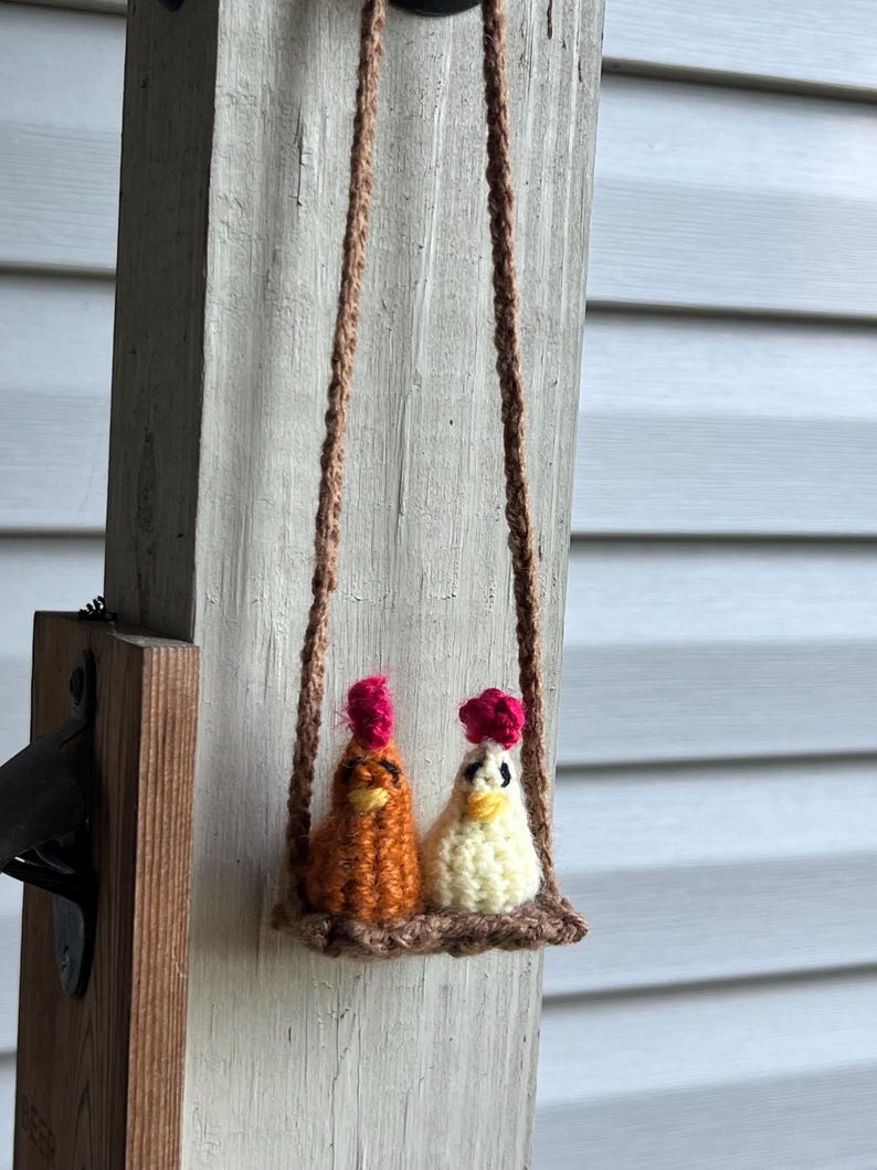 Car Charm - Chicken - Rearview Mirror -handmade - Crotchet - Etsy