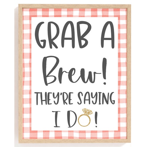 Beer Sign I Do BBQ Engagement Grab a Brew Couples - Etsy