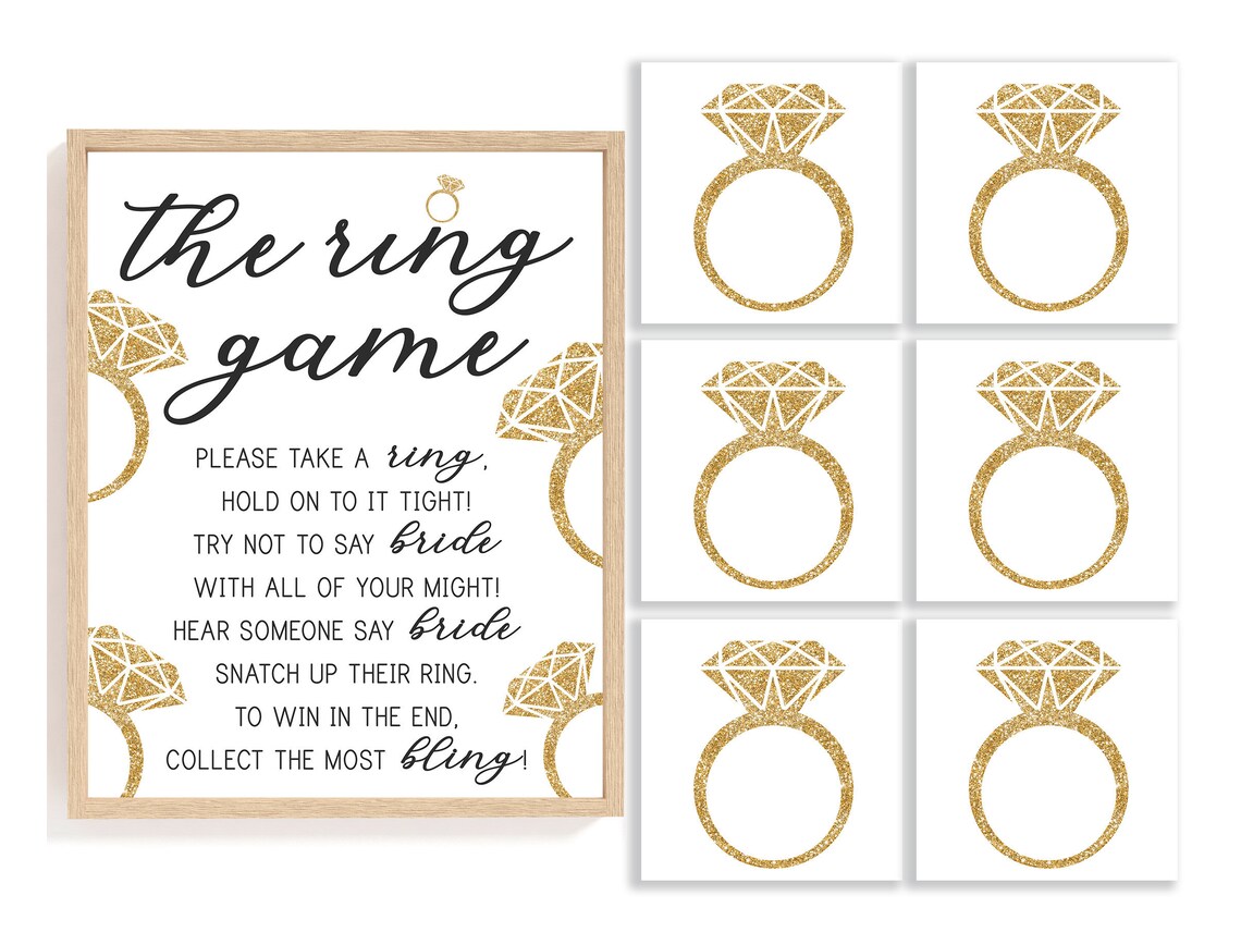 The Ring Game Bridal Shower Ring Game Put a Ring on It Game | Etsy