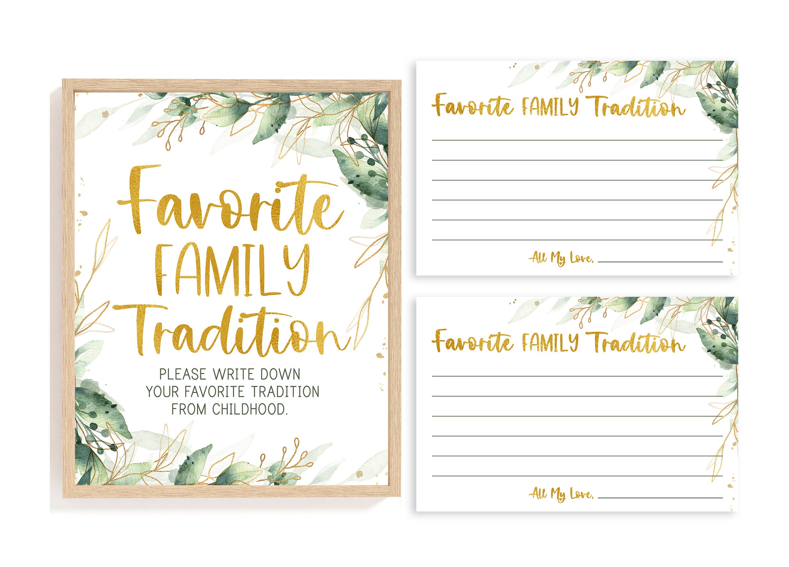 Family Tradition Card Favorite Family Traditions Sign and | Etsy