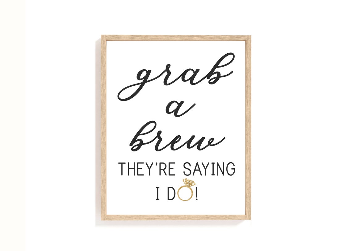 Beer Wedding Sign Grab a Drink Sign Beer Sign for Wedding Bar - Etsy