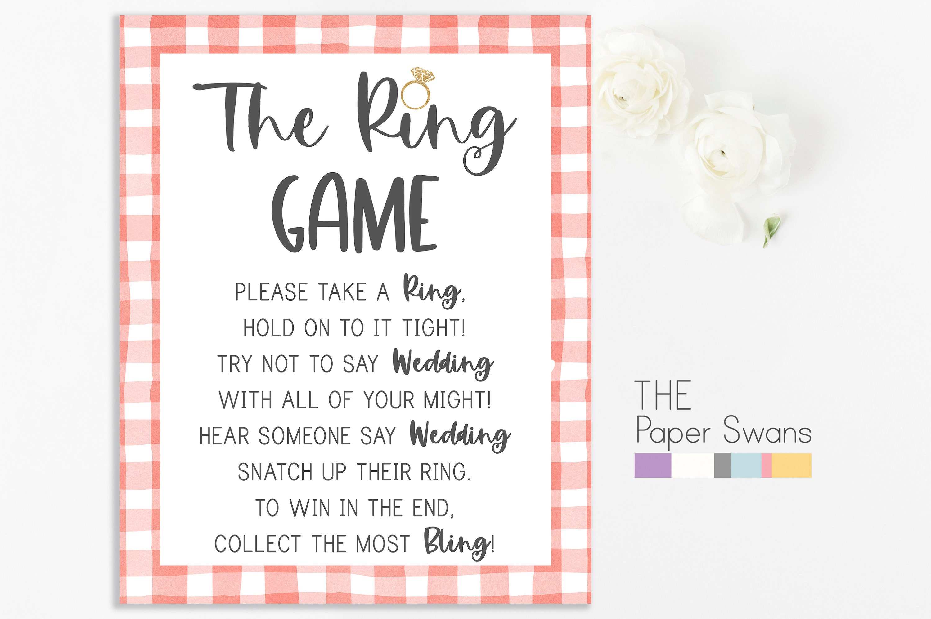 The Ring Game Bridal Shower Ring Game Put a Ring On It Game | Etsy