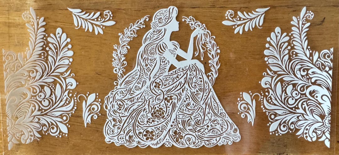 Rapunzel Outline - Black or White Ink - UVDTF 16oz Wrap - Etsy