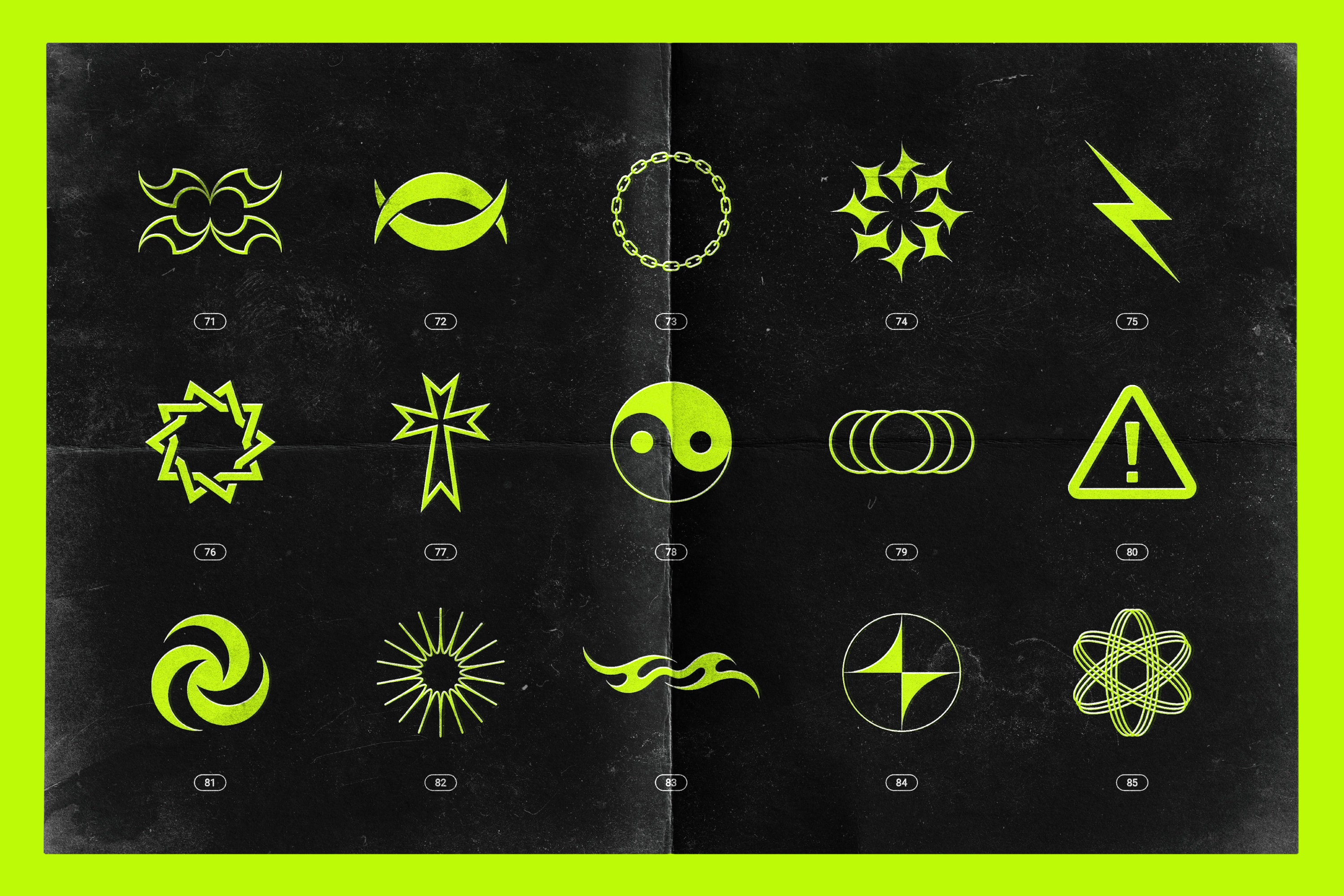 Acid & Chrome Abstract Shapes Bundle - Etsy Canada