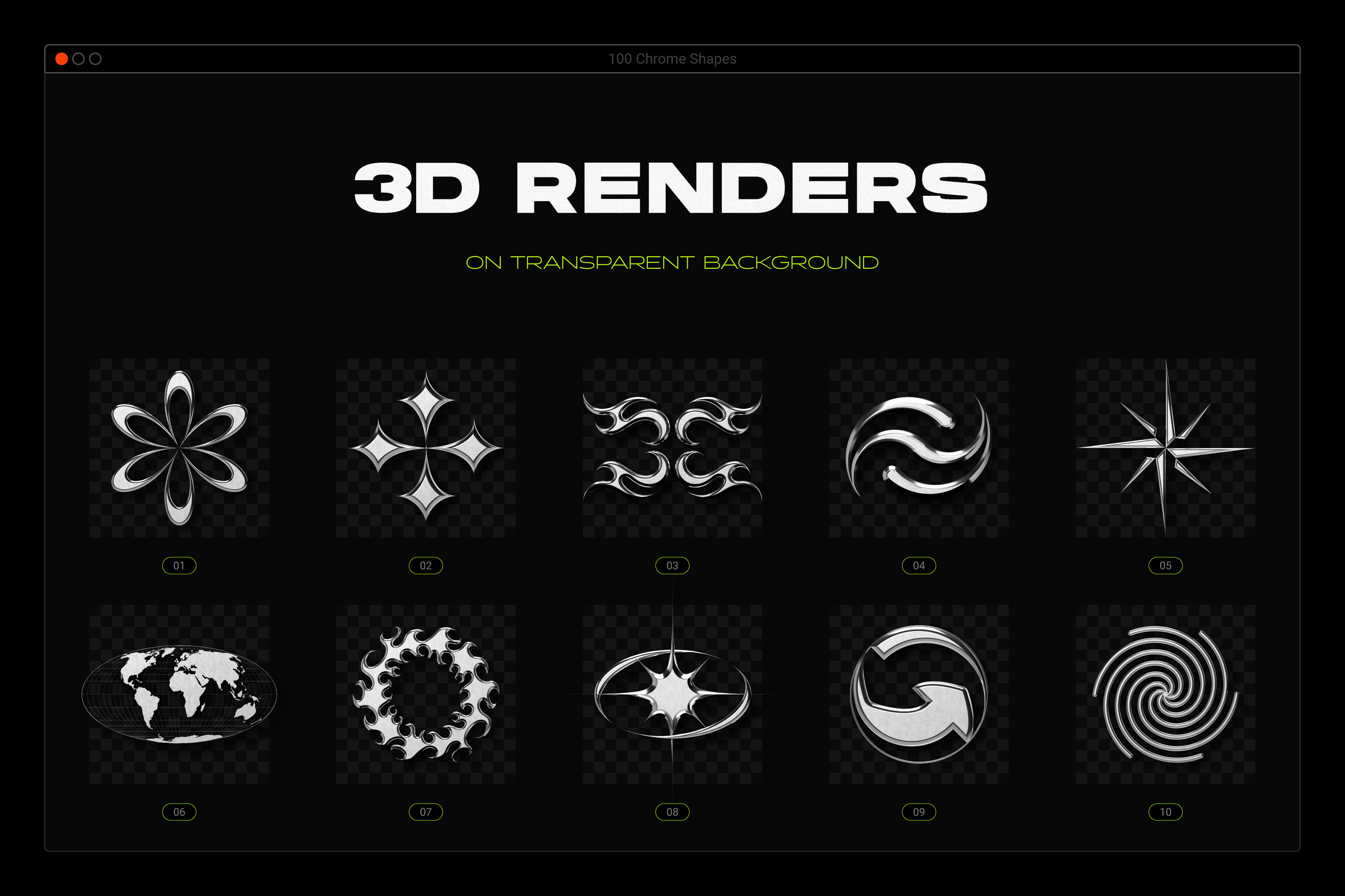 Acid & Chrome Abstract Shapes Bundle - Etsy Canada