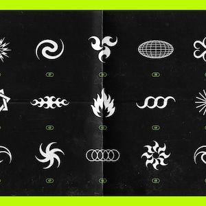 Acid & Chrome Abstract Shapes Bundle - Etsy Canada