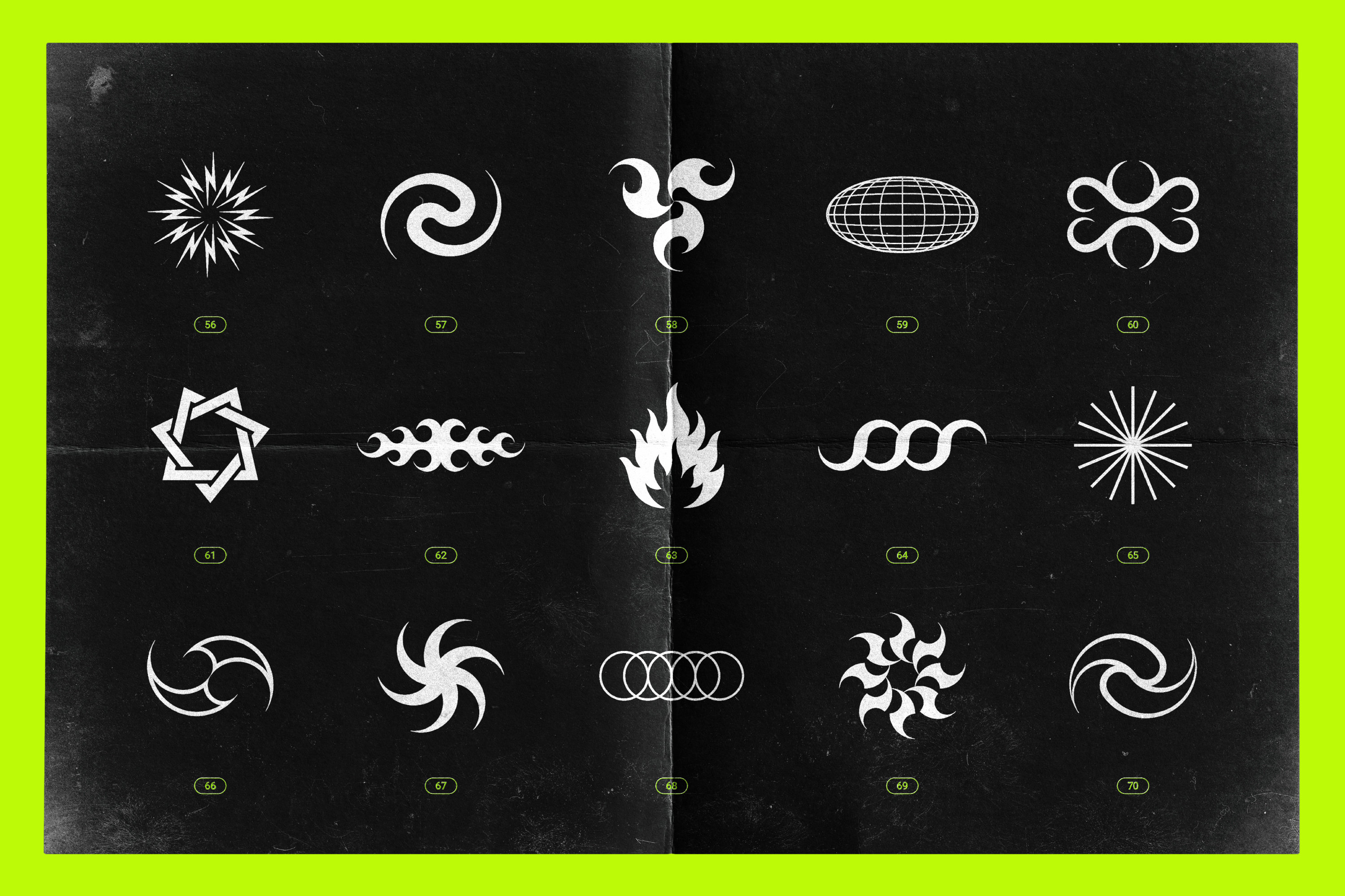 Acid & Chrome Abstract Shapes Bundle - Etsy Canada