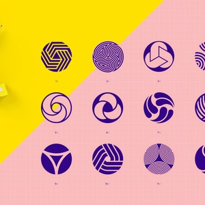 96 Geometric Shapes & Logo Marks Collection Vol.1 - Etsy