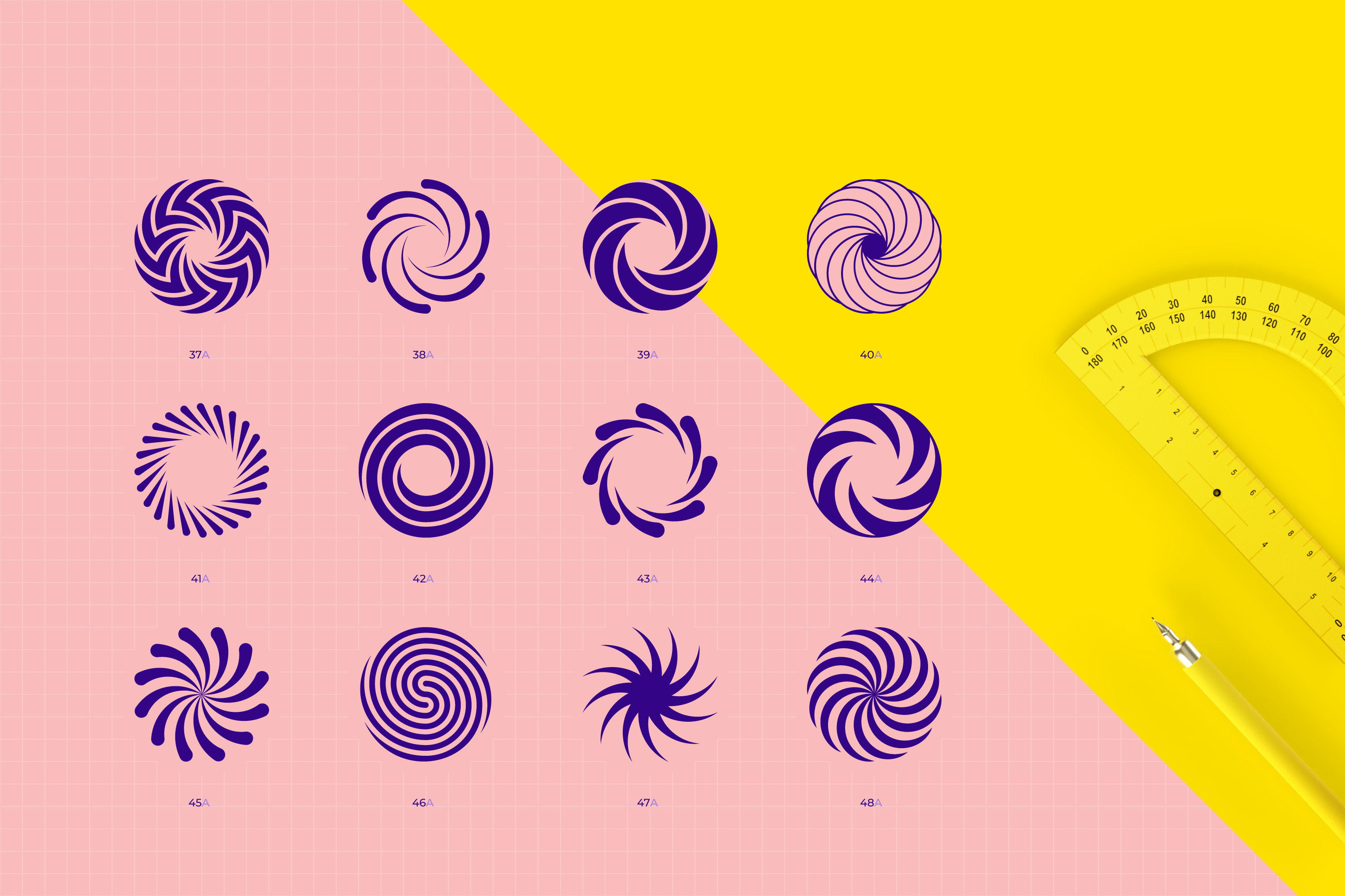 96 Geometric Shapes & Logo Marks Collection Vol.1 - Etsy