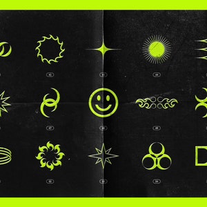 Acid & Chrome Abstract Shapes Bundle - Etsy Canada