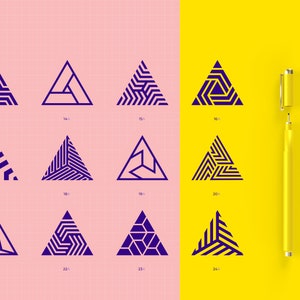 96 Geometric Shapes & Logo Marks Collection Vol.1 - Etsy
