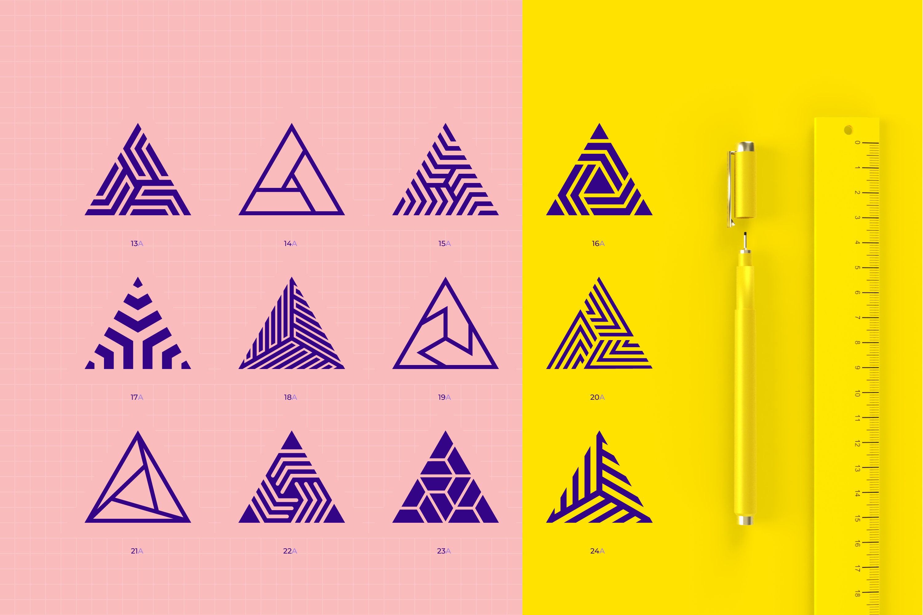 96 Geometric Shapes & Logo Marks Collection Vol.1 - Etsy