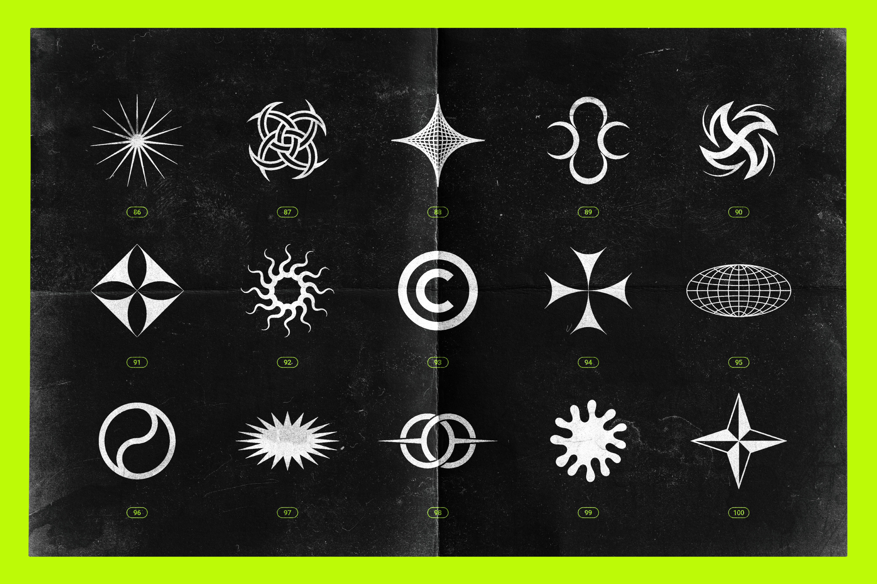 Acid & Chrome Abstract Shapes Bundle - Etsy