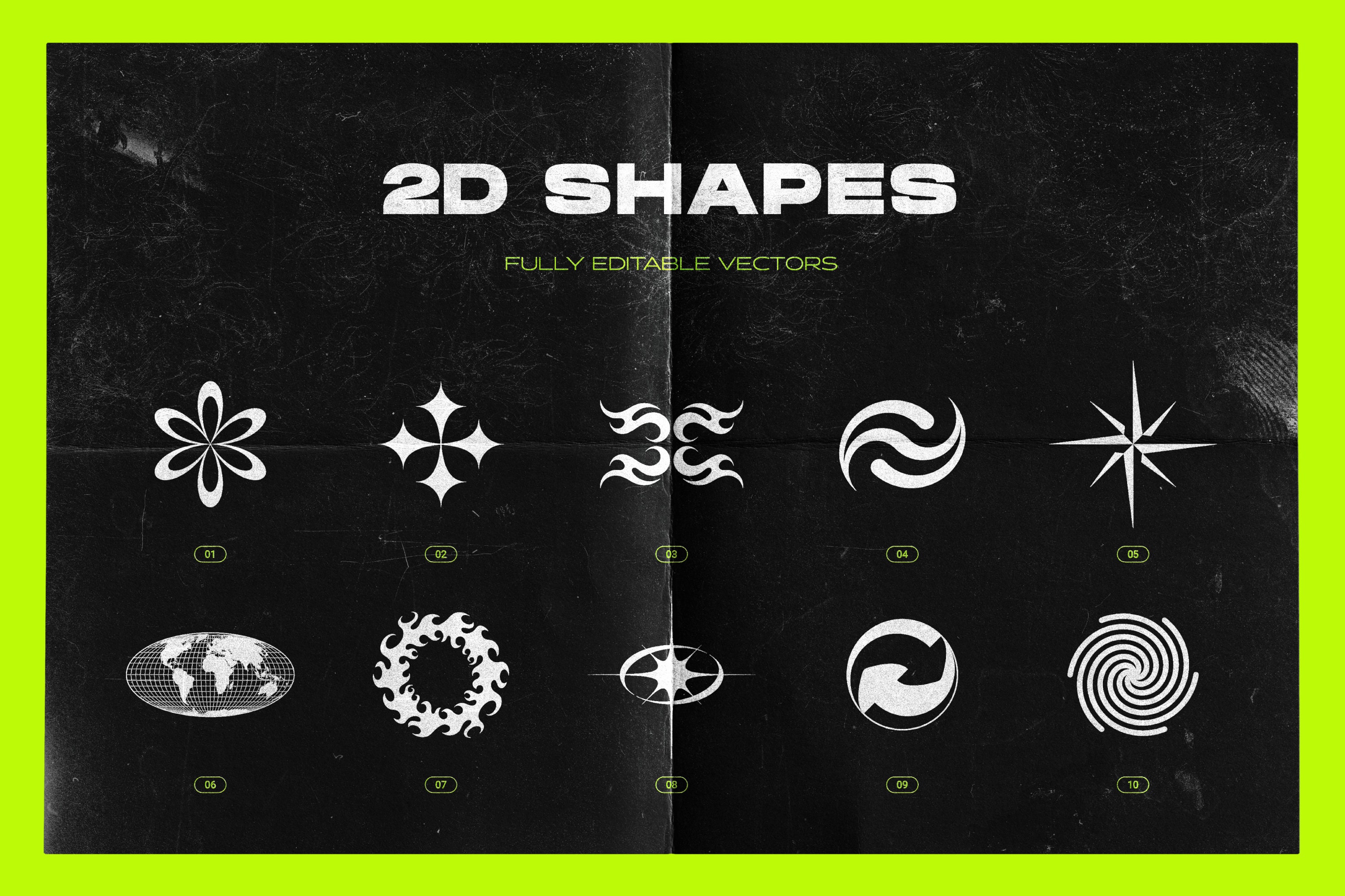 Acid & Chrome Abstract Shapes Bundle - Etsy Canada