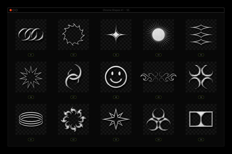 Acid & Chrome Abstract Shapes Bundle - Etsy Canada