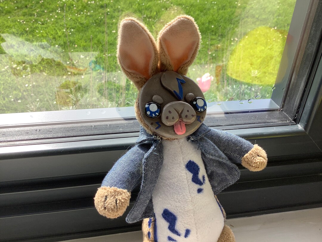 Rabbit Clay Face Plushie, Custom Plush, up Cycled Artdoll - Etsy