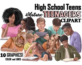 High School Teens Clipart - Etsy