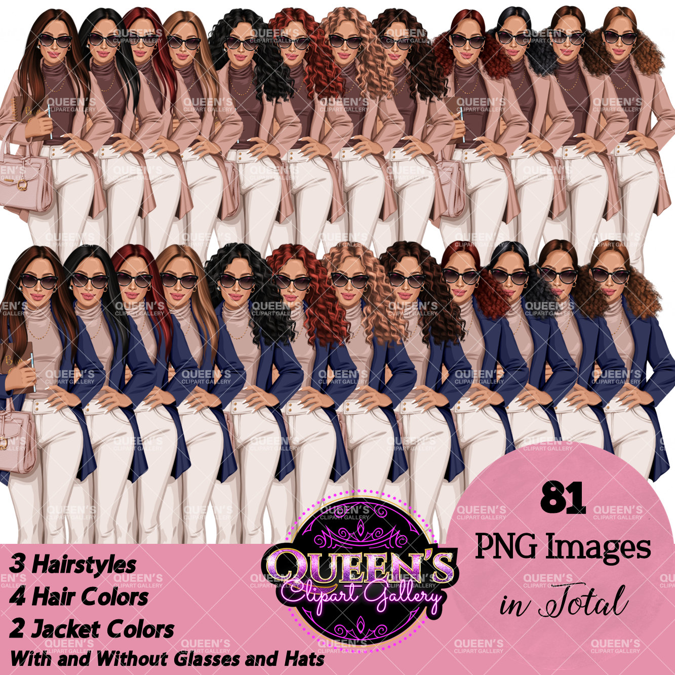Planner Girl Clipart, Afro Girl Clipart, Lady Boss Clipart, Girl Boss ...