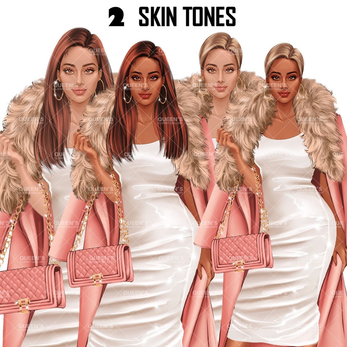 Fashion Woman Clipart Woman in Dress Elegant Woman Fashion | Etsy