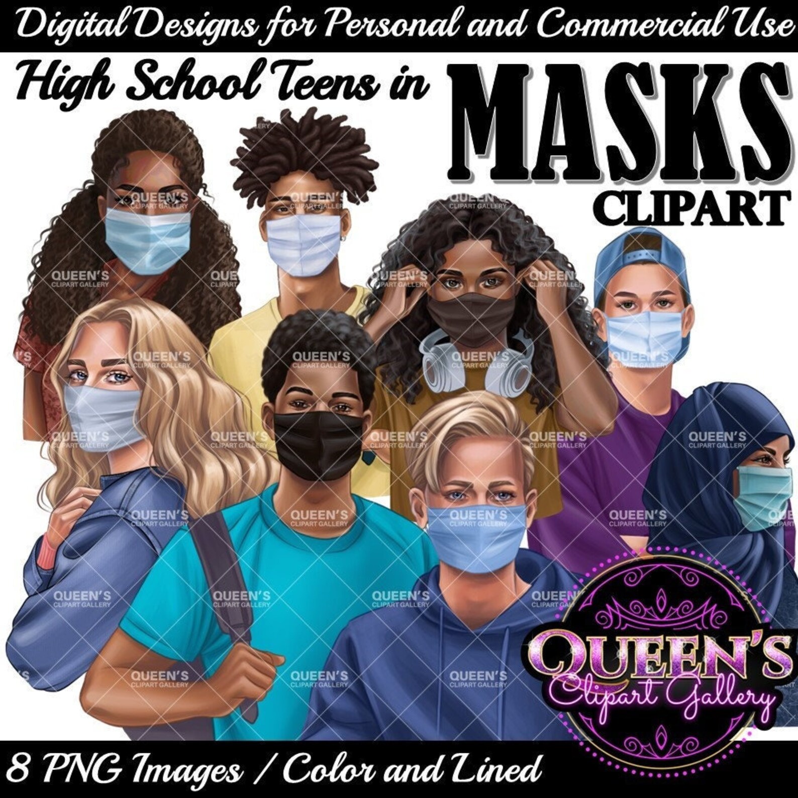 Teenagers Clipart Teens Tweens School Children School - Etsy