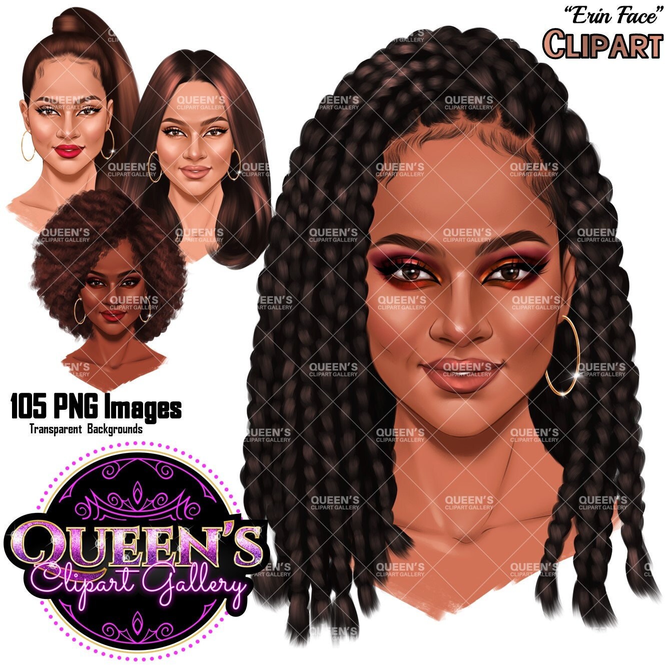 Woman Face, Afro Face Clipart, Face Clipart, Hairstyles, African ...