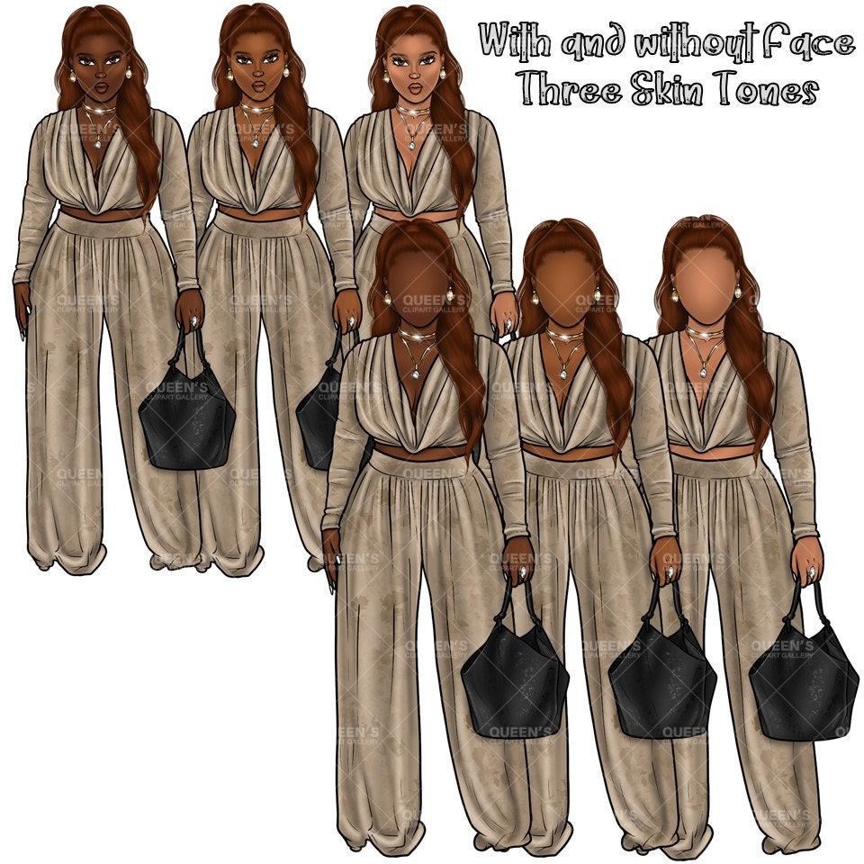 Afro Girl Clipart African American Woman Black Woman - Etsy