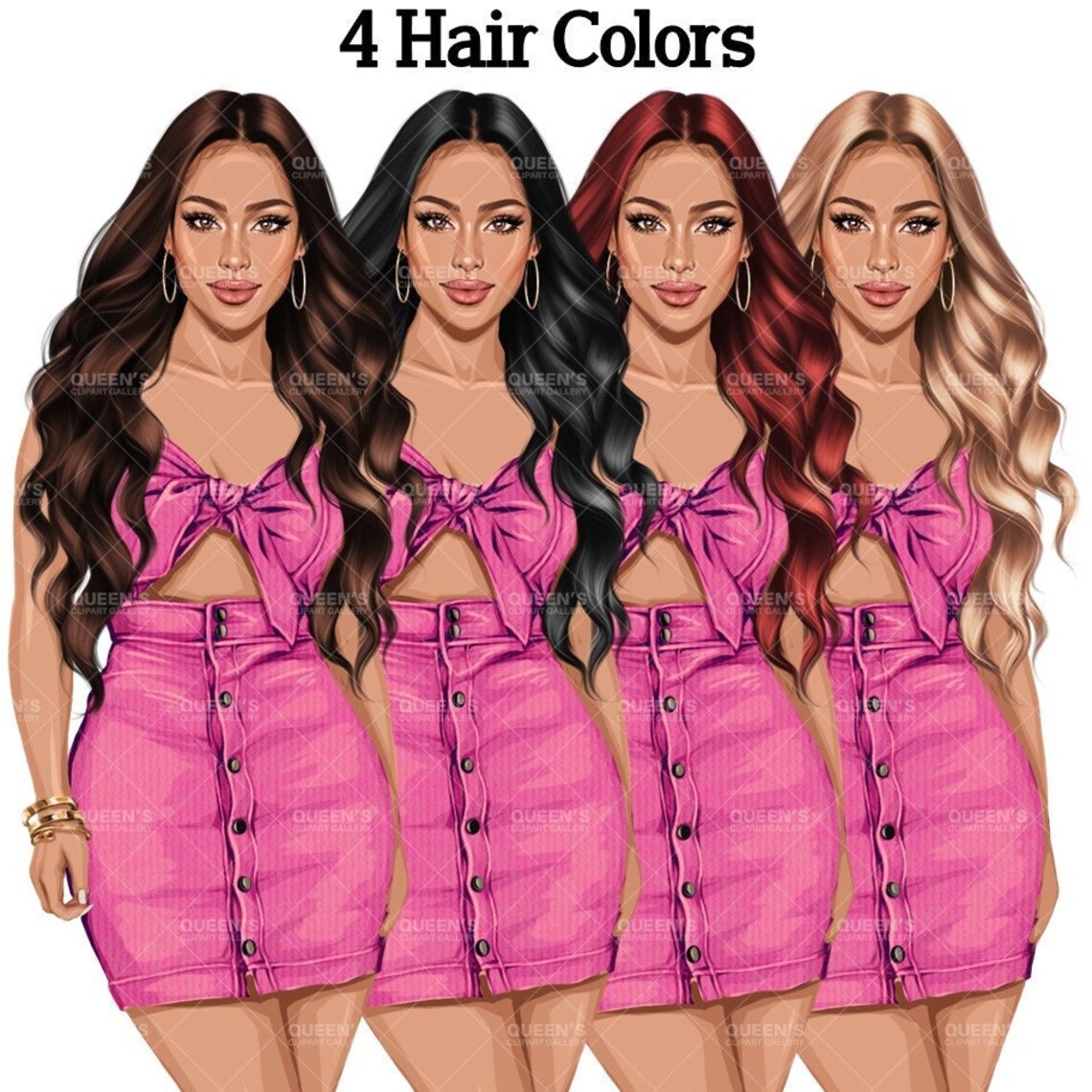 Summer Fashion Clipart Fashion Girl Clipart Fashion - Etsy