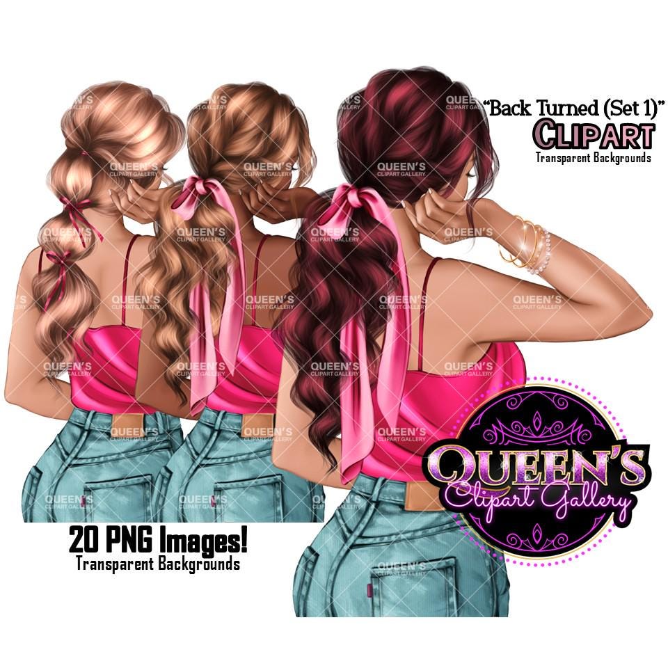 Back View Clipart | Back Turned | Fashion Girl Clipart | Fashion ...