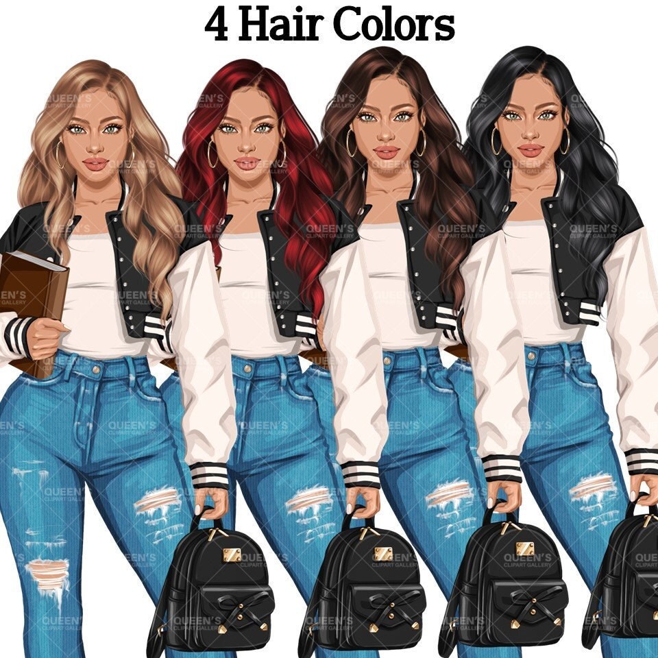 Afro Denim Jeans Girl, Jeans Girl Clipart, Teenager Clipart, Fashion ...