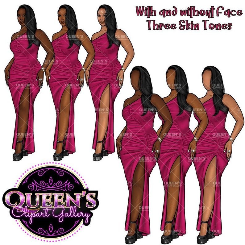 Afro Girl Clipart Fashion Clipart Black Woman Clipart Black - Etsy