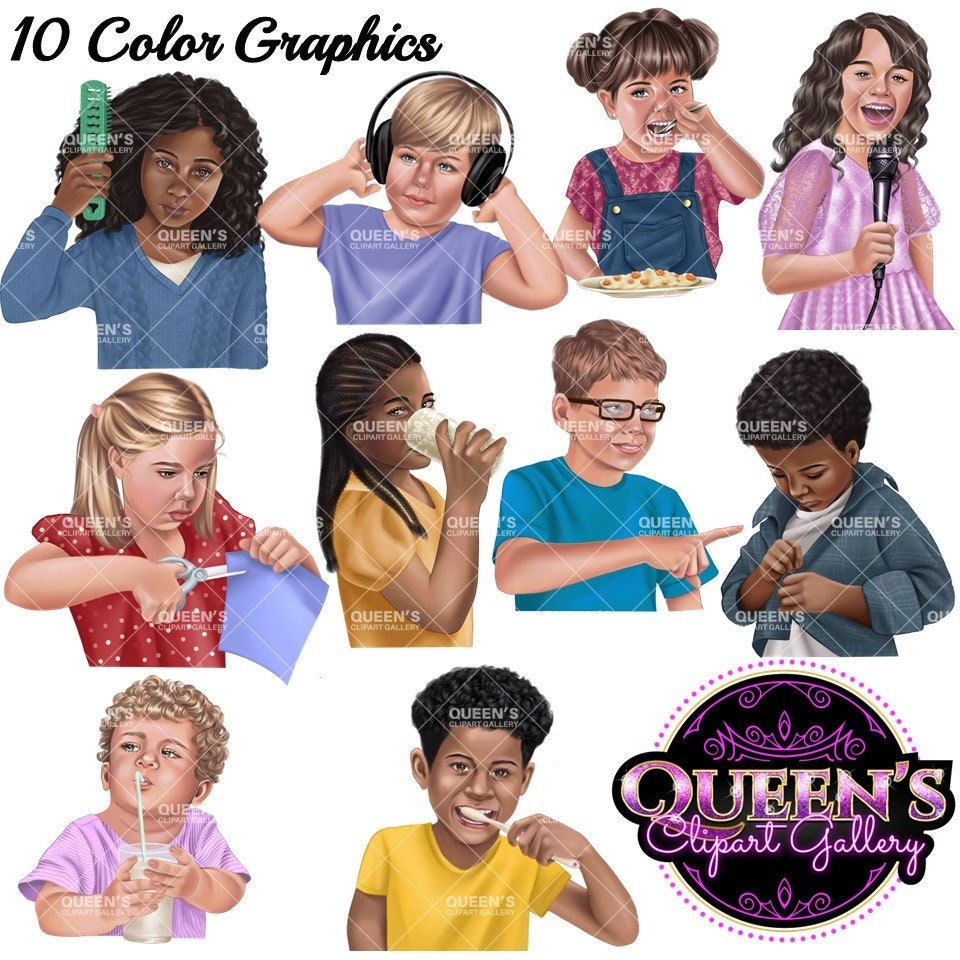 Action Kids Clipart, Kids in Action Clipart, Elementary Students ...